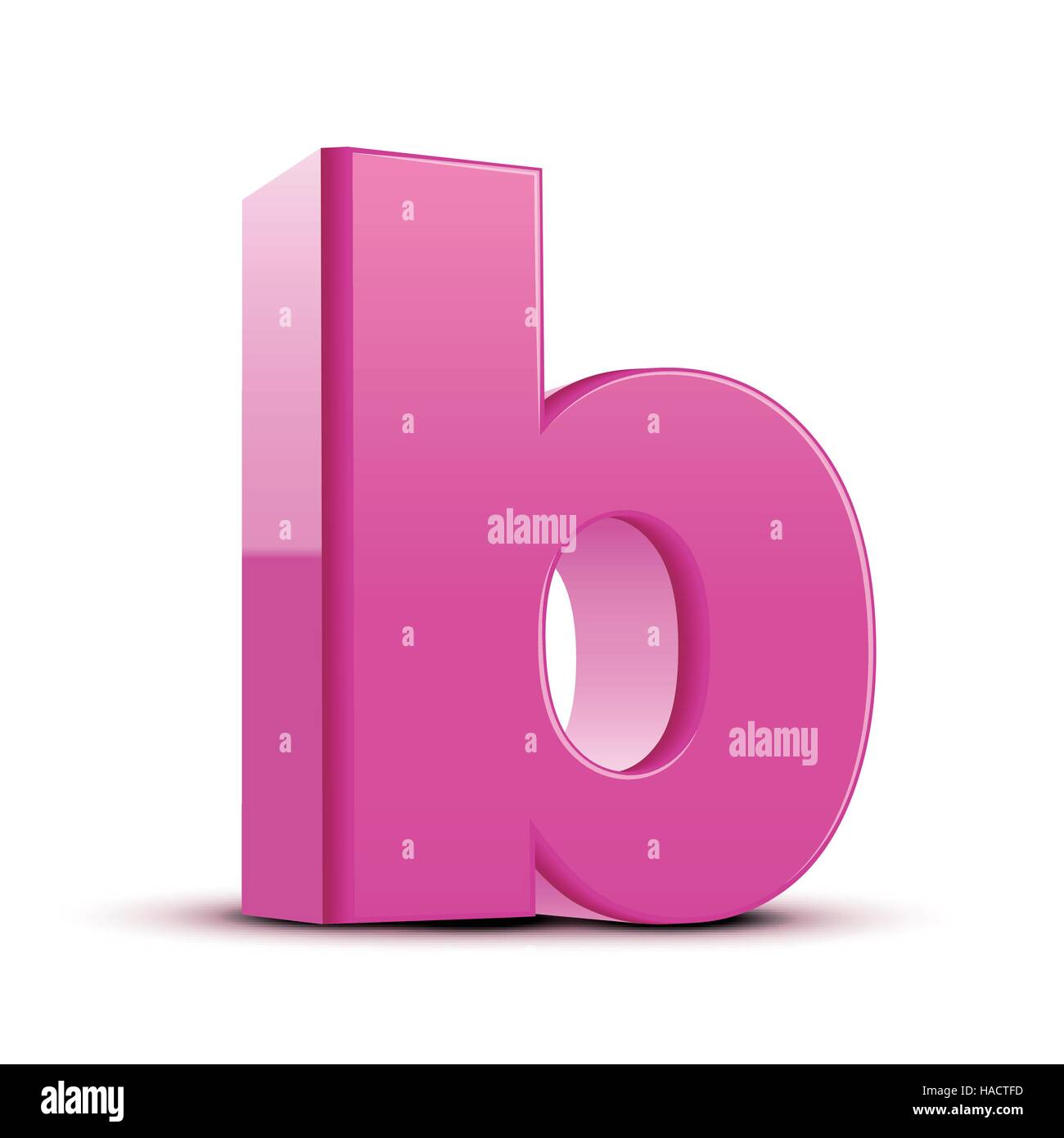 left tilt light pink letter B, 3D illustration graphic isolated on ...