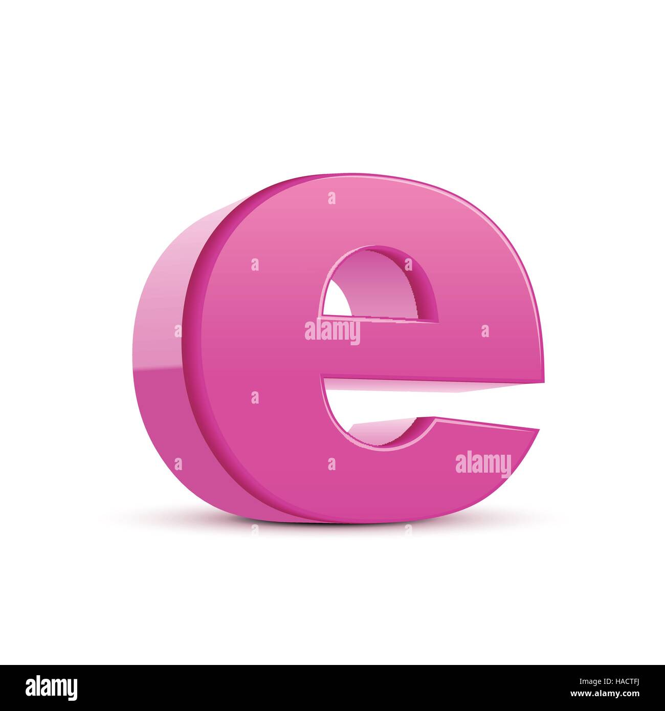 left tilt light pink letter E, 3D illustration graphic isolated on ...
