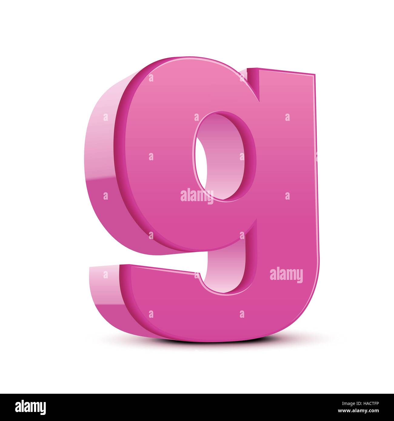 left tilt light pink letter G, 3D illustration graphic isolated on ...