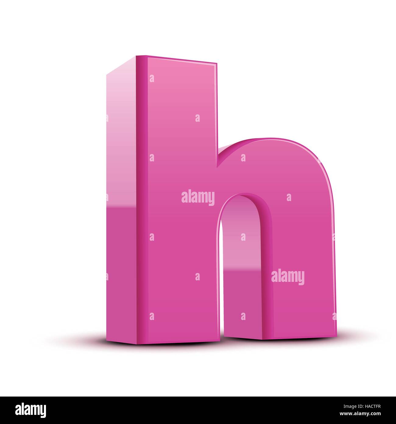 left tilt light pink letter H, 3D illustration graphic isolated on ...