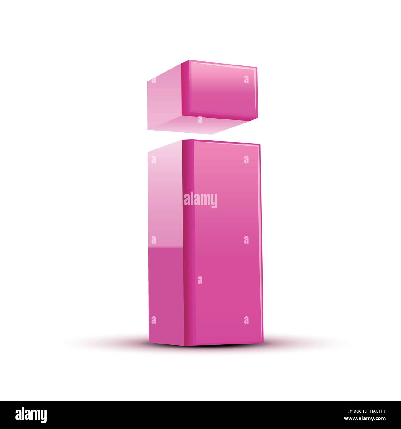 left tilt light pink letter I, 3D illustration graphic isolated on ...