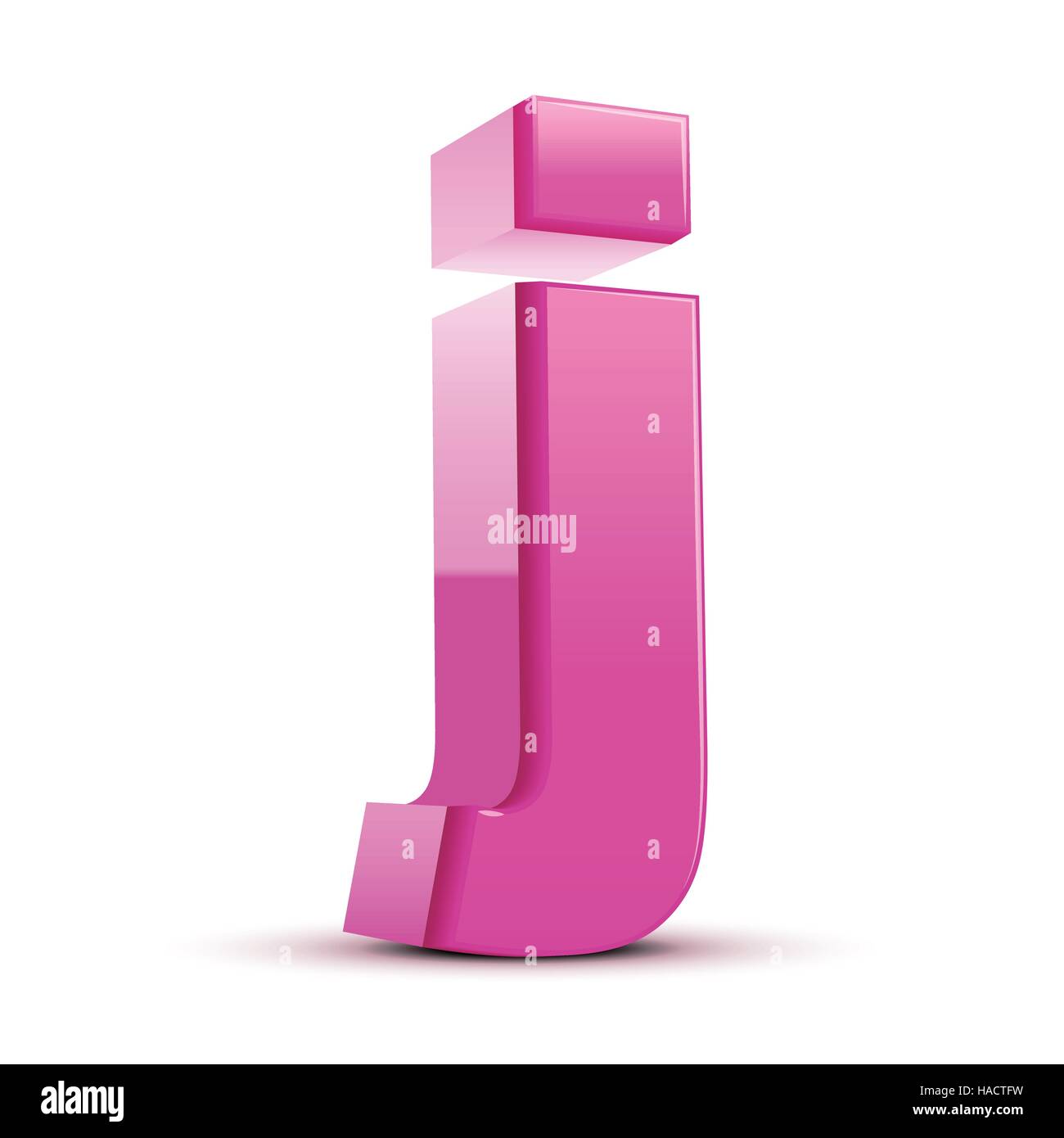 left tilt light pink letter J, 3D illustration graphic isolated on ...