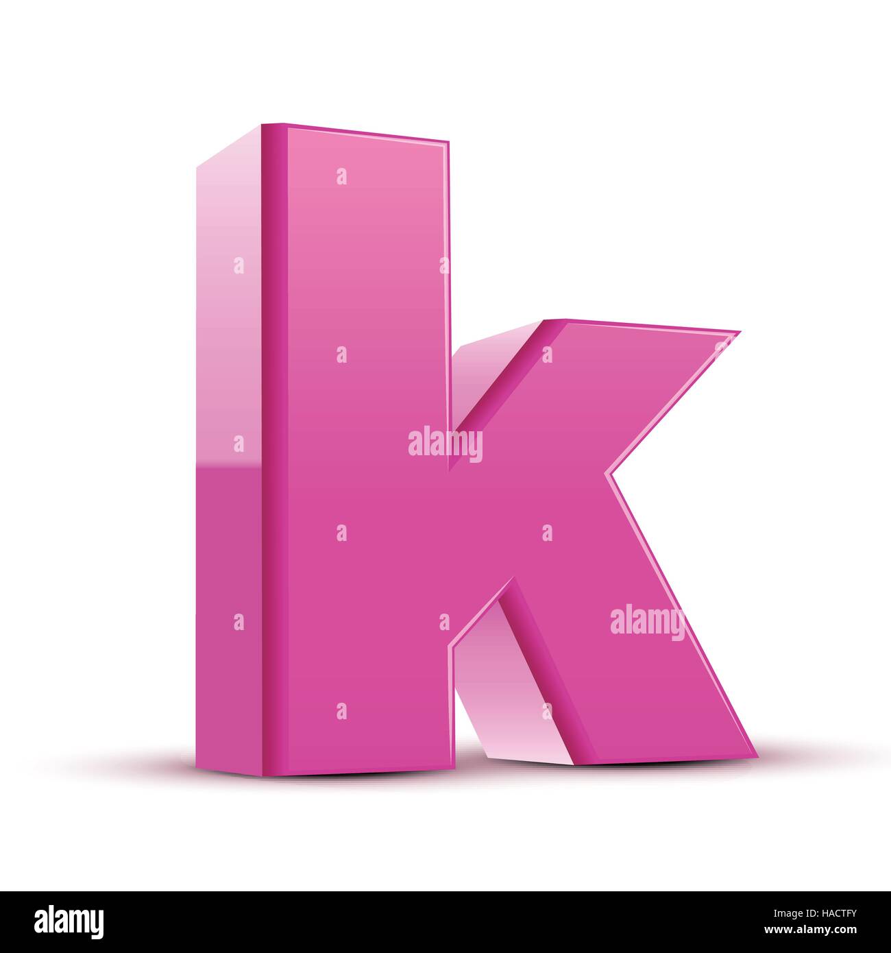 left tilt light pink letter K, 3D illustration graphic isolated on ...
