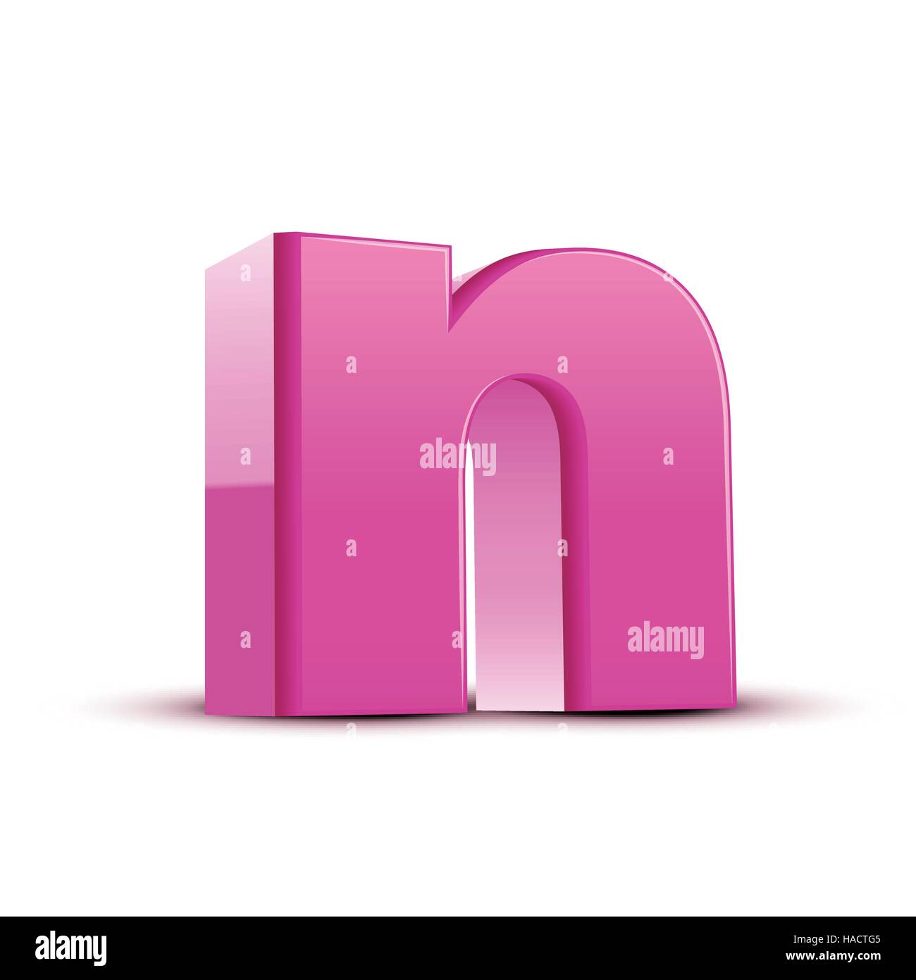 left tilt light pink letter N, 3D illustration graphic isolated on ...