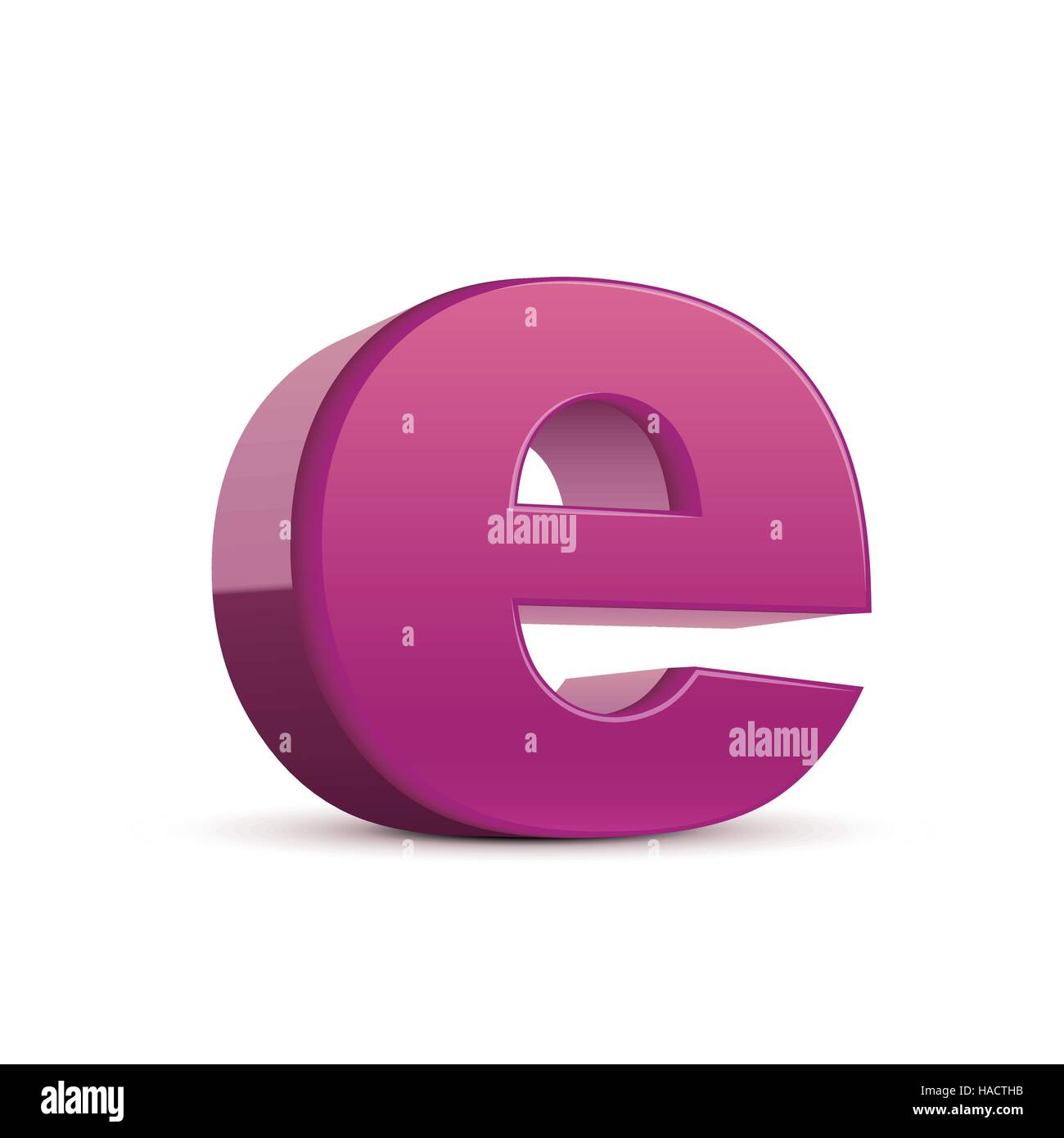 left tilt purple letter E, 3D illustration graphic isolated on white ...