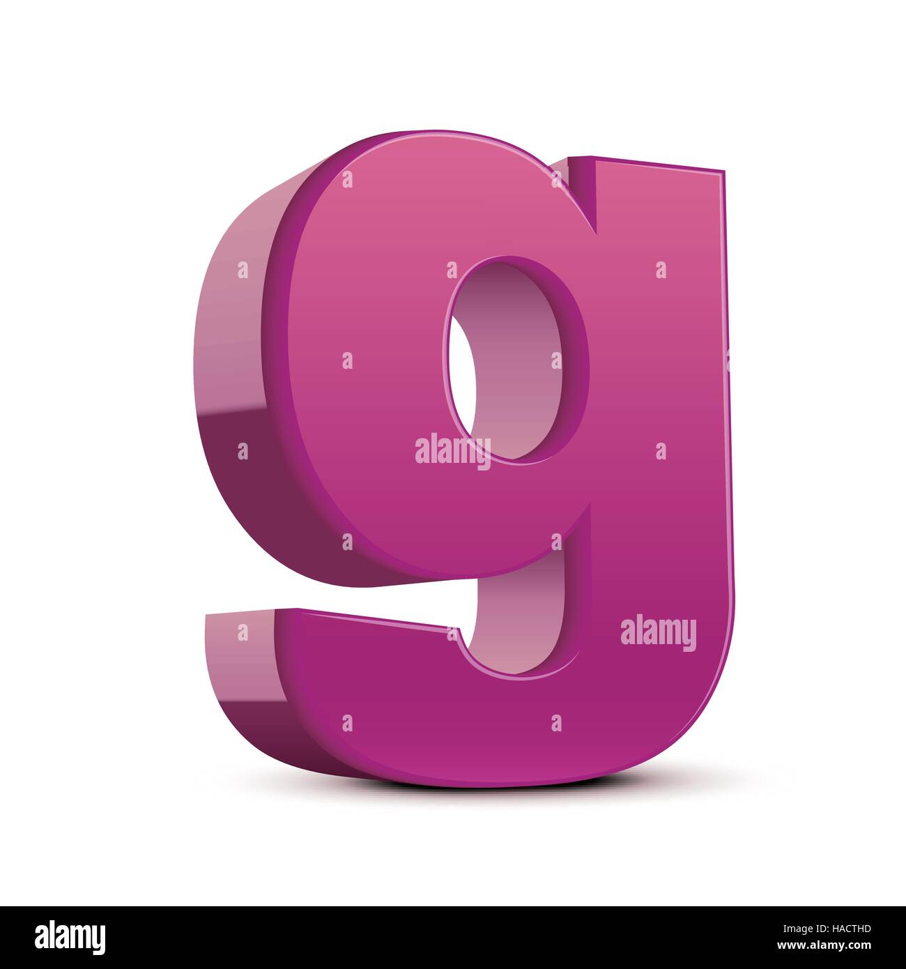 left tilt purple letter G, 3D illustration graphic isolated on white ...