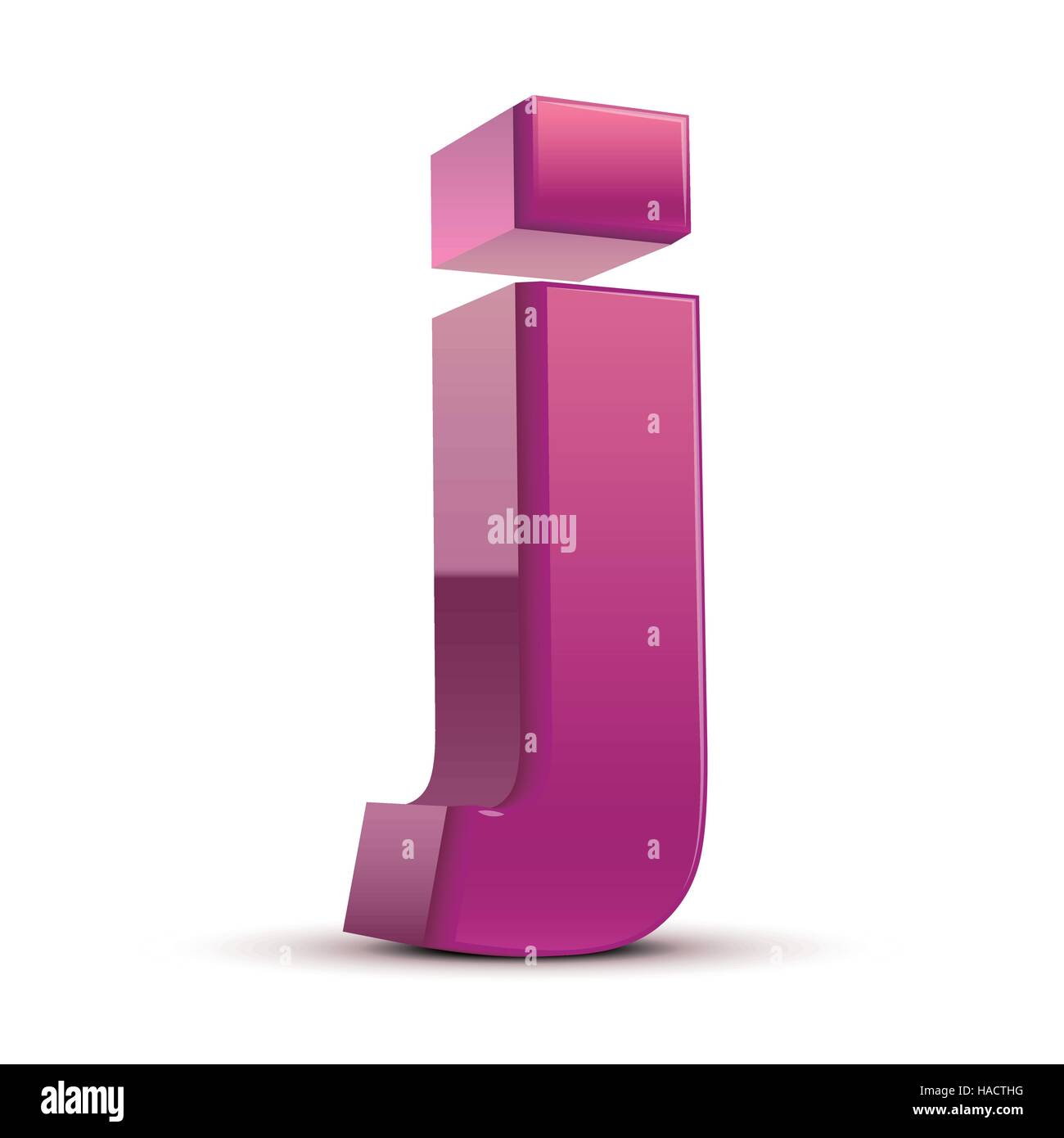 left tilt purple letter J, 3D illustration graphic isolated on white ...