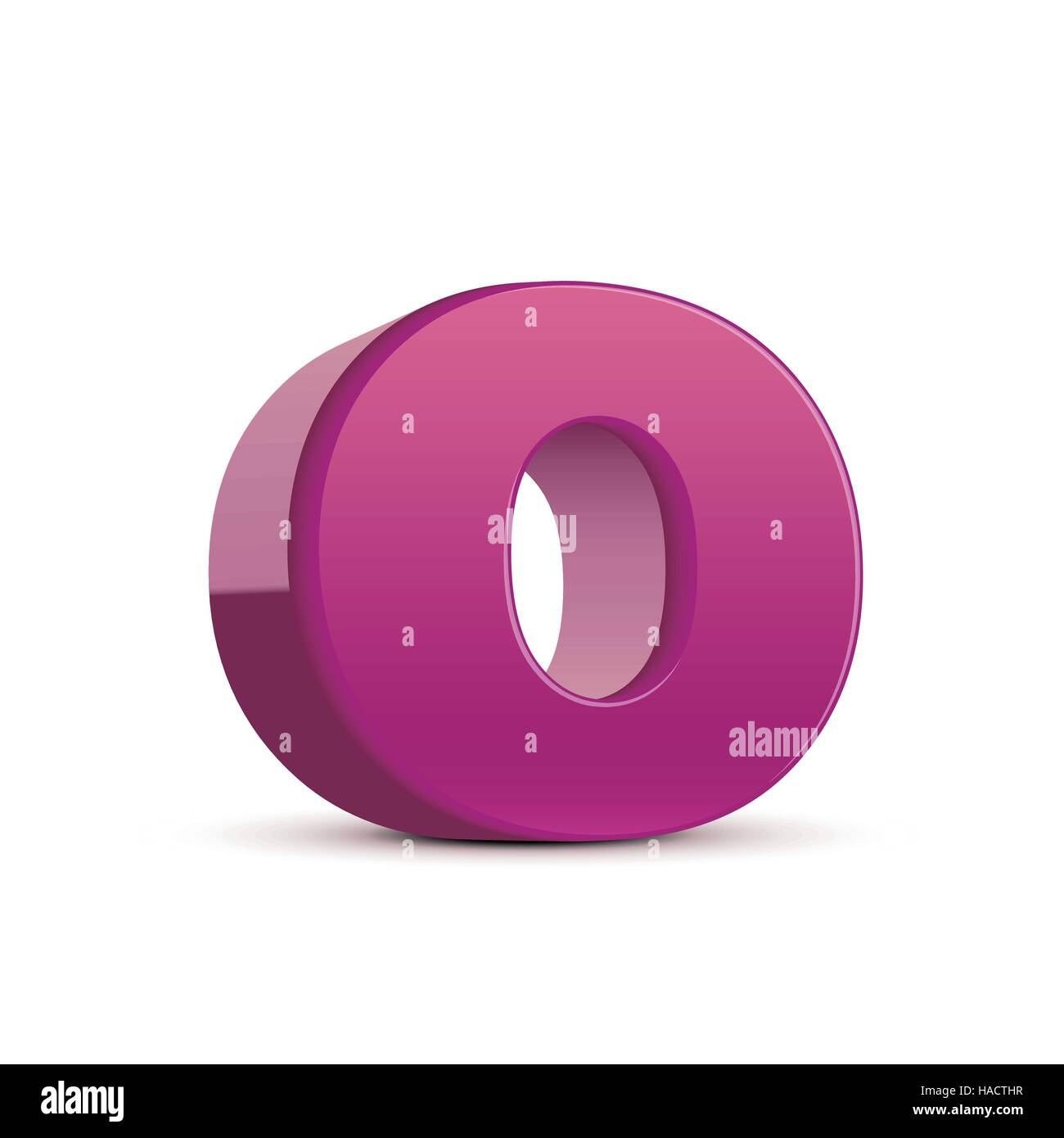left tilt purple letter O, 3D illustration graphic isolated on white ...