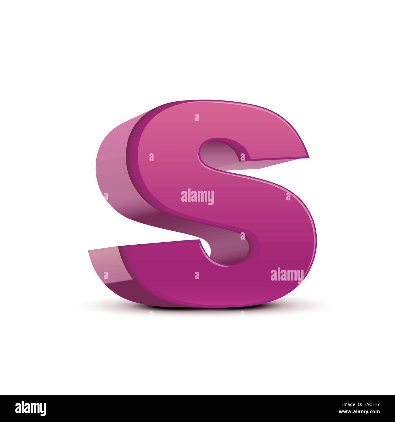 left tilt purple letter S, 3D illustration graphic isolated on white ...