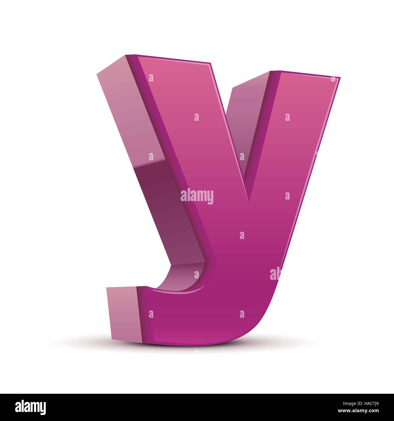 left tilt purple letter Y, 3D illustration graphic isolated on white ...