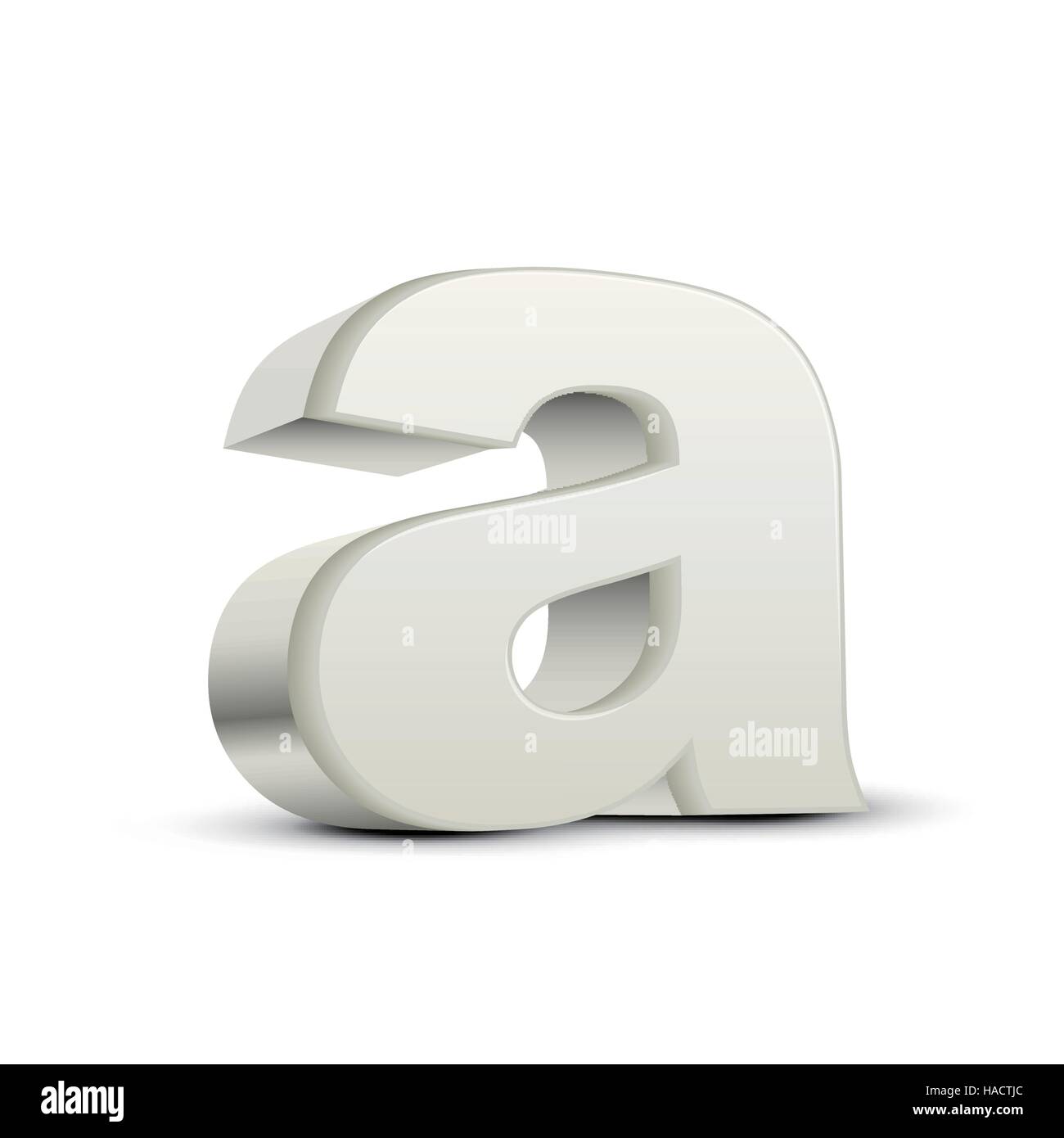 left tilt white letter A, 3D illustration graphic isolated on white ...