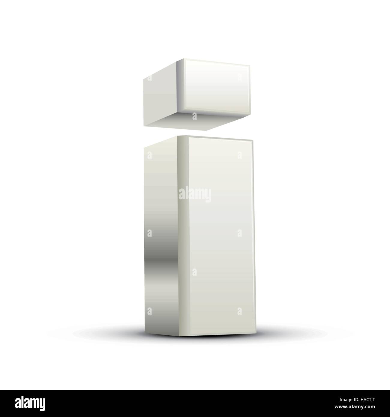 left tilt white letter I, 3D illustration graphic isolated on white ...