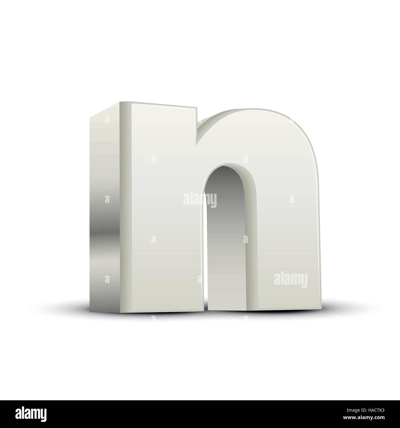 left tilt white letter N, 3D illustration graphic isolated on white ...