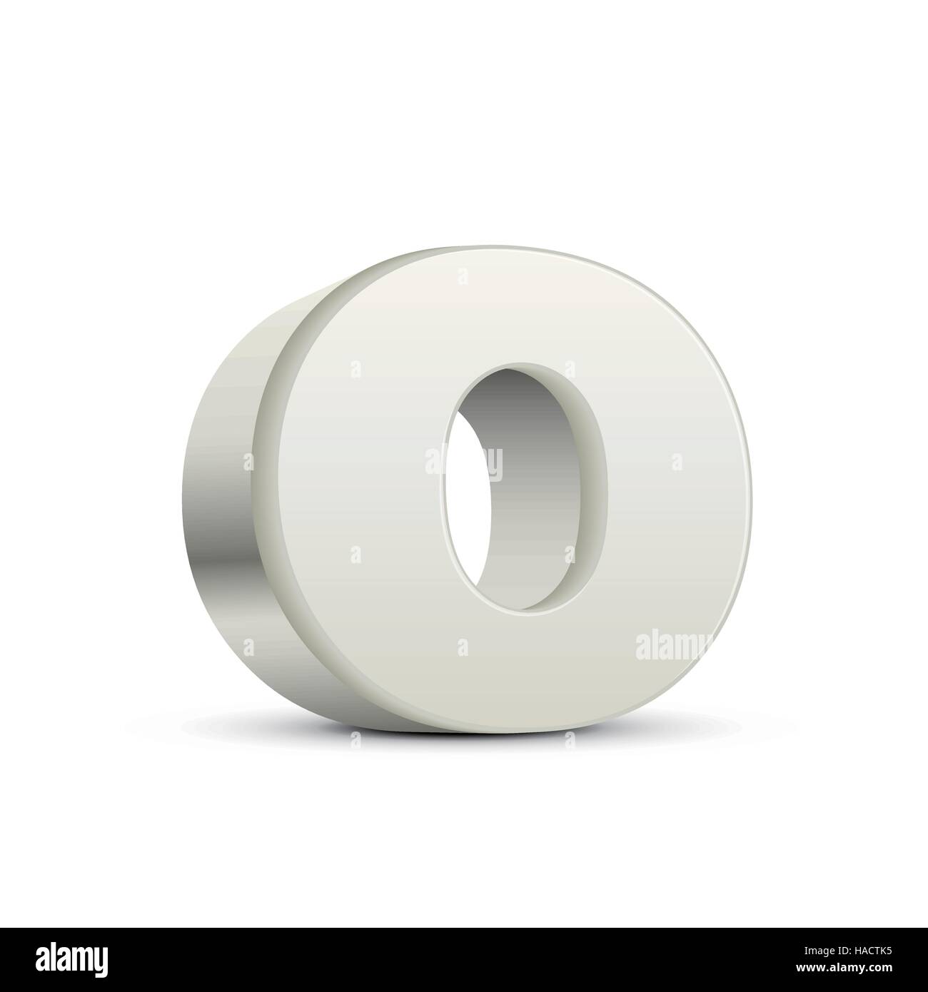 left tilt white letter O, 3D illustration graphic isolated on white ...