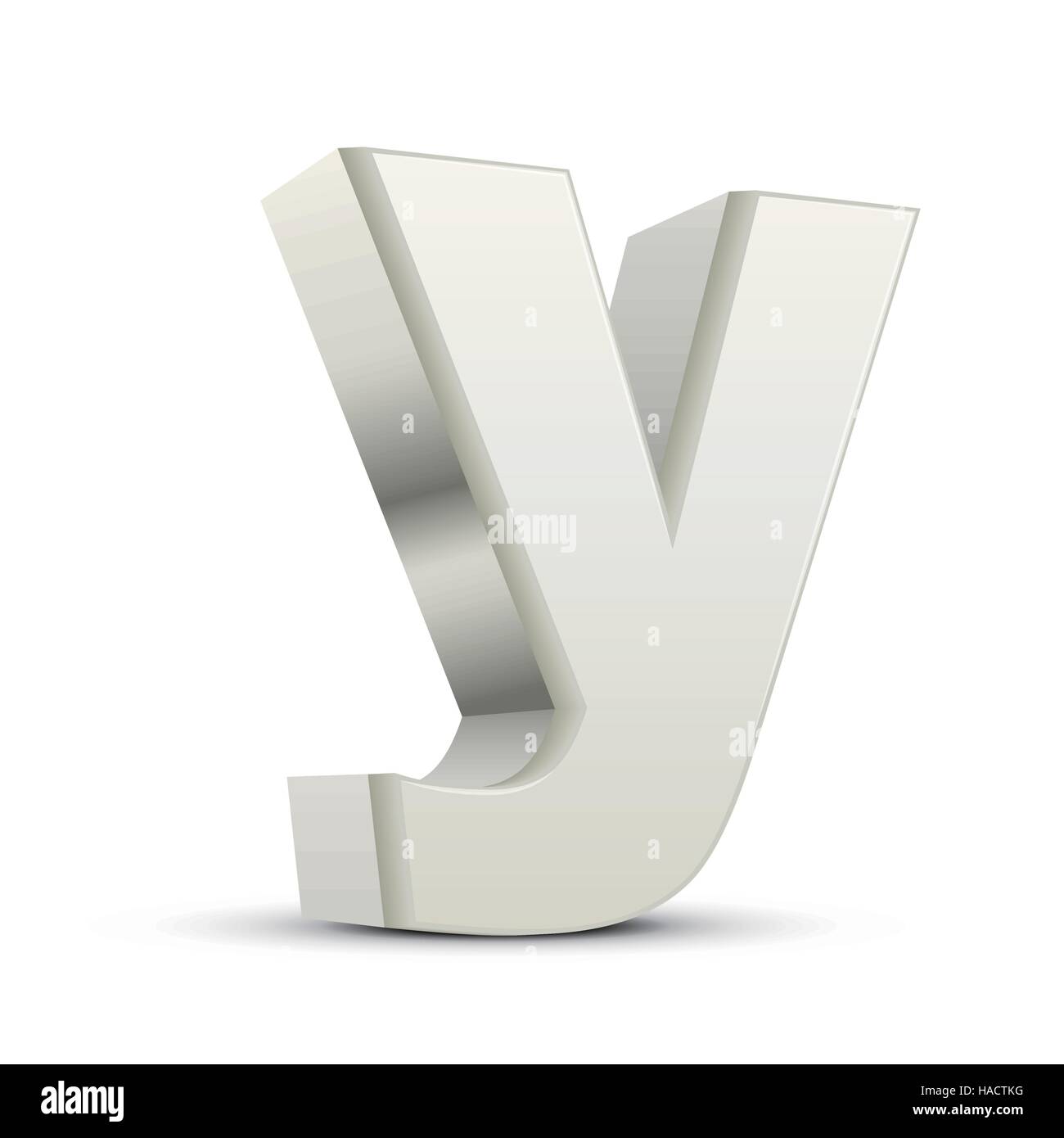 left tilt white letter Y, 3D illustration graphic isolated on white ...