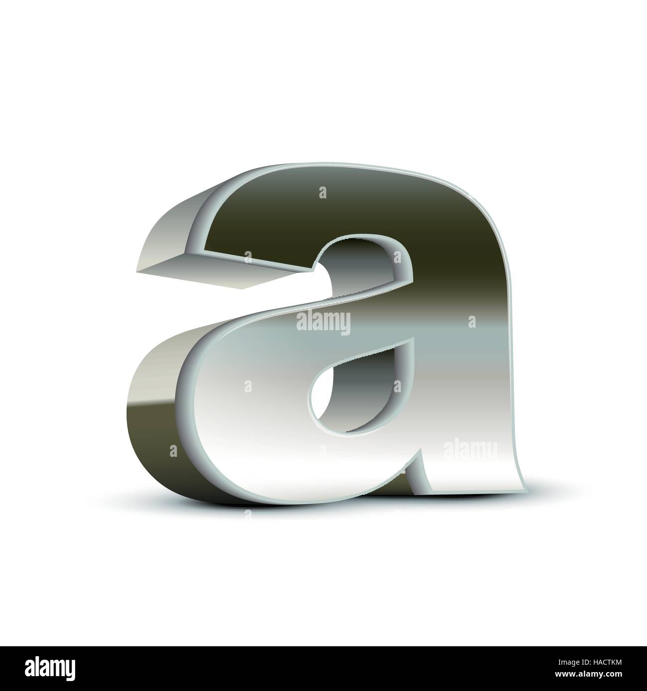 left tilt steel letter A, 3D illustration graphic isolated on white ...