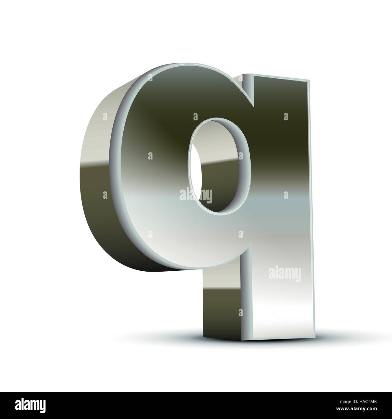 left tilt steel letter Q, 3D illustration graphic isolated on white ...