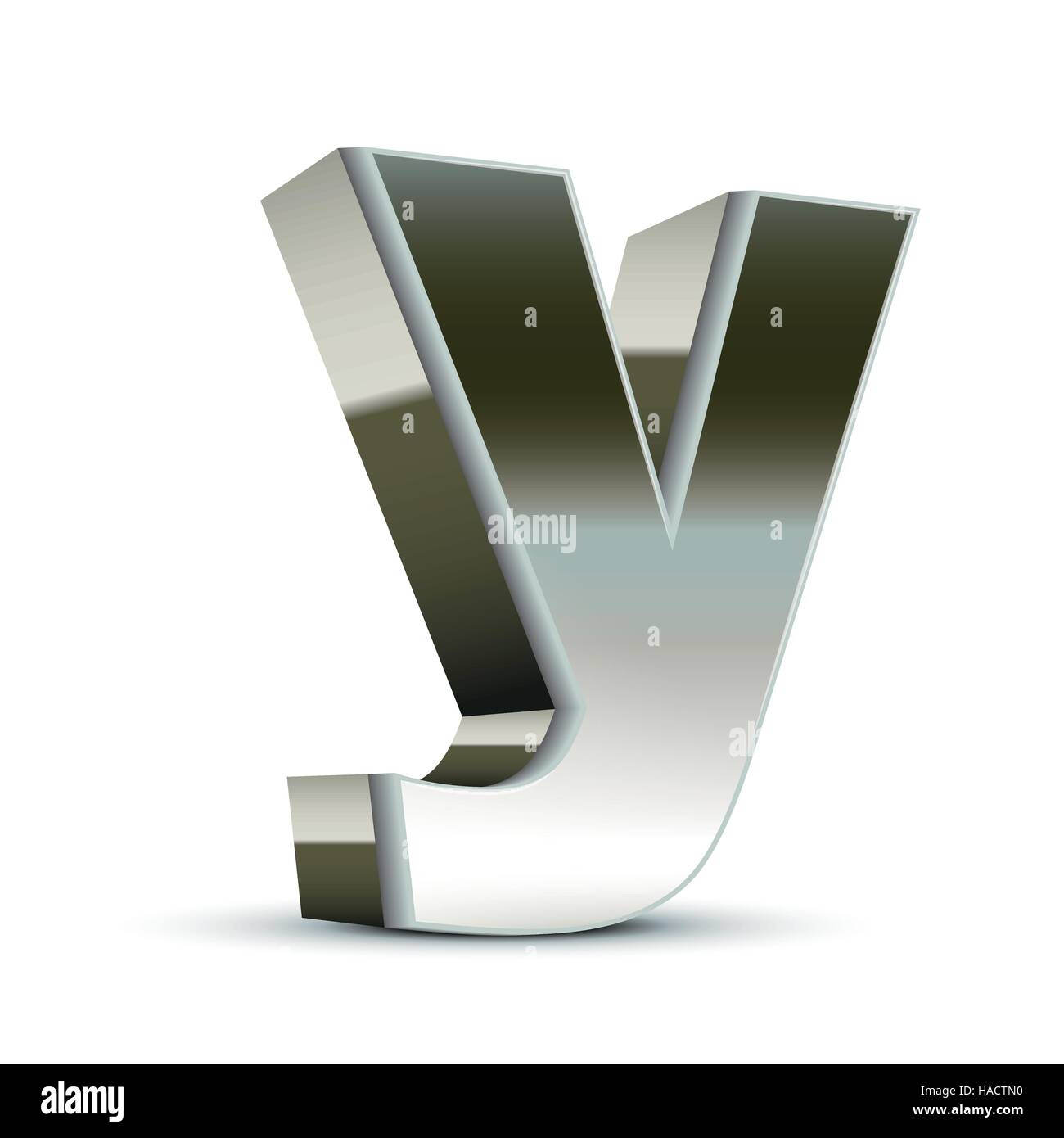 left tilt steel letter Y, 3D illustration graphic isolated on white ...