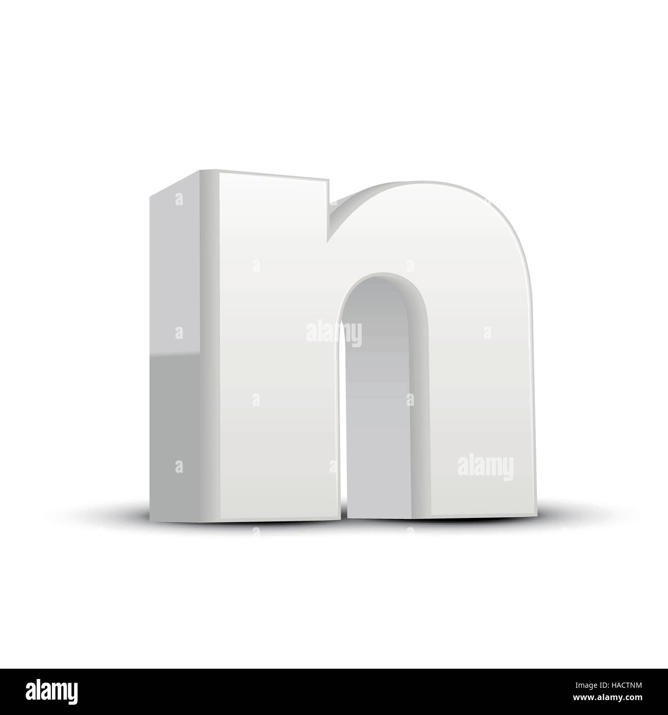 left tilt plaster white letter N, 3D illustration graphic isolated on ...