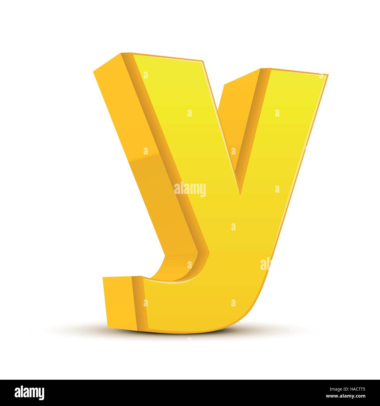 left tilt yellow letter Y, 3D illustration graphic isolated on white ...