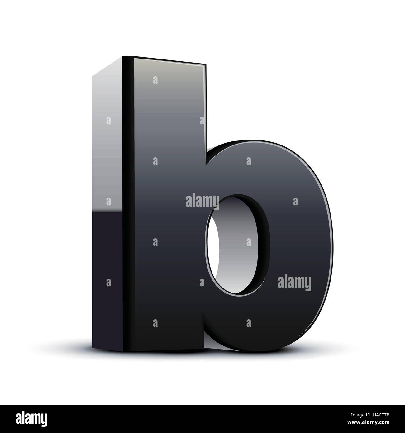 left tilt black letter B, 3D illustration graphic isolated on white ...