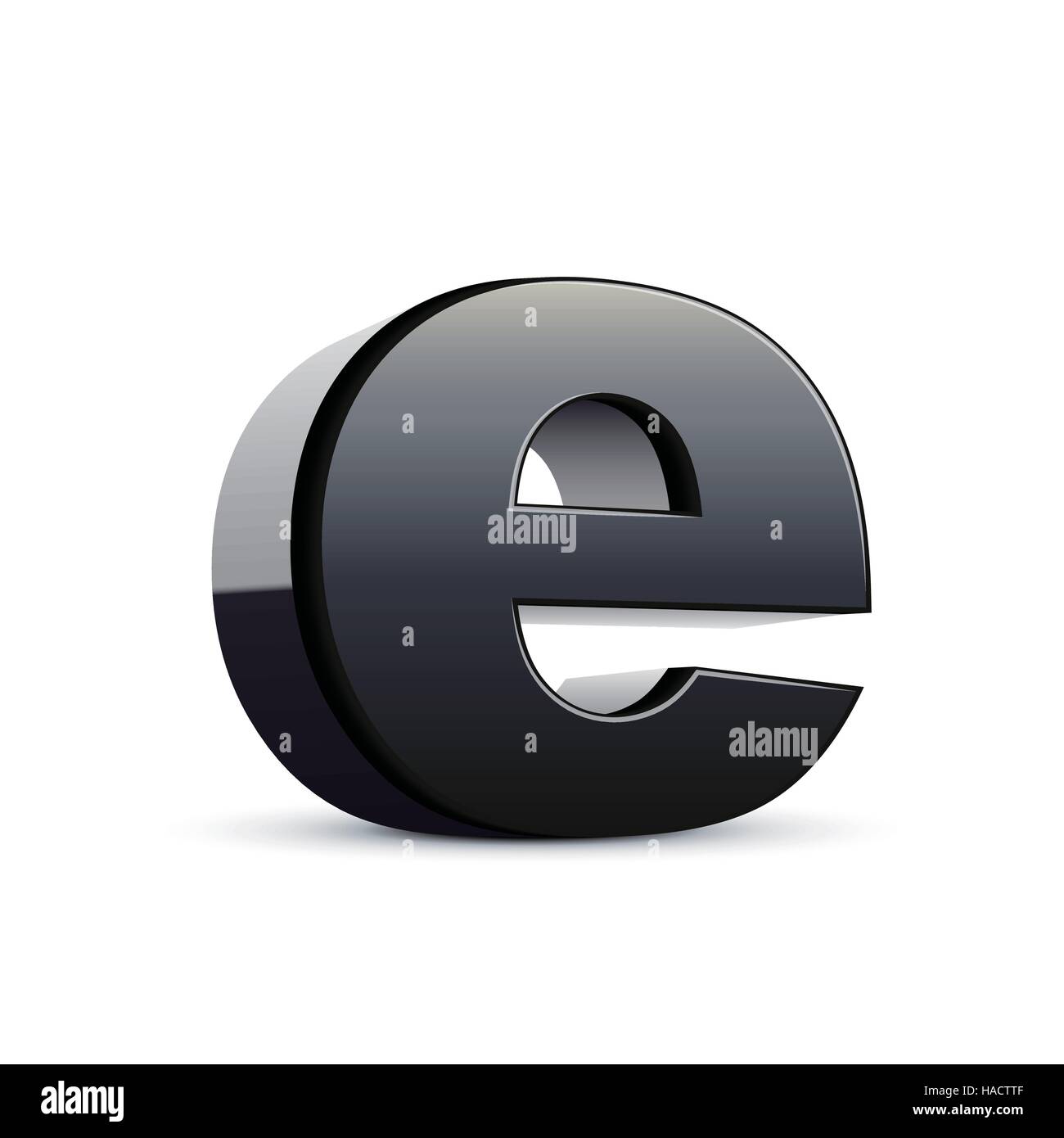 left tilt black letter E, 3D illustration graphic isolated on white background Stock Vector ...