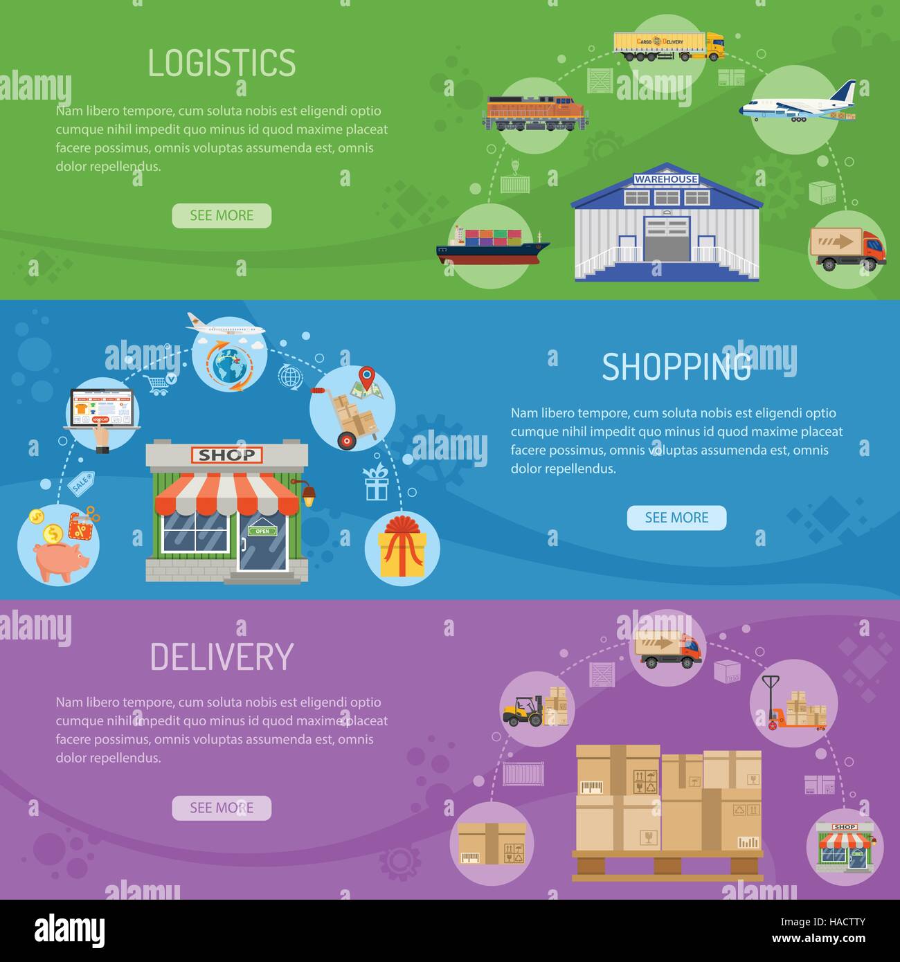 Delivery horizontal Stock Vector Images - Alamy