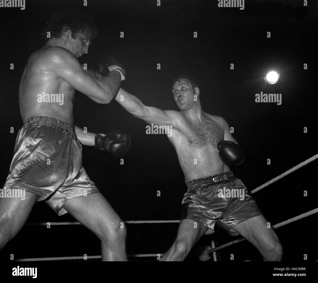 Champion Joe Bugner (l) during the heavyweight fight with Jack Bodell ...