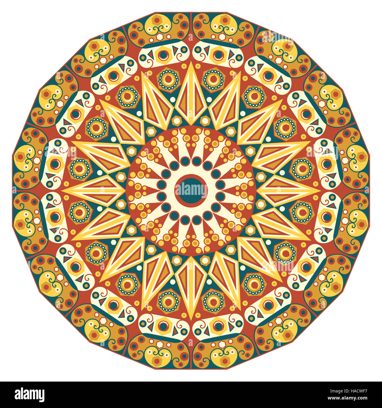 Colorful round ethnic pattern. Element for design Stock Photo - Alamy