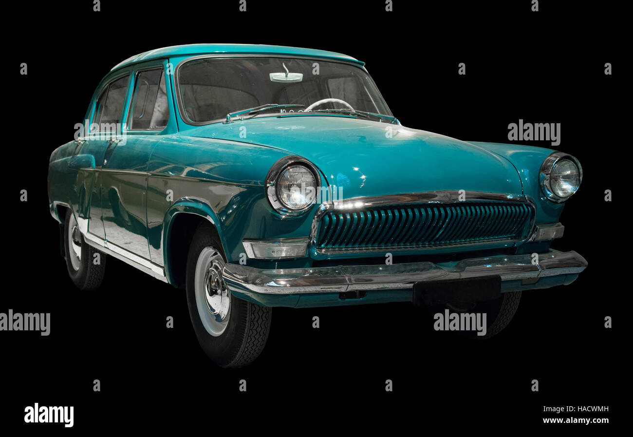 Old retro car. Isolated on black background Stock Photo - Alamy