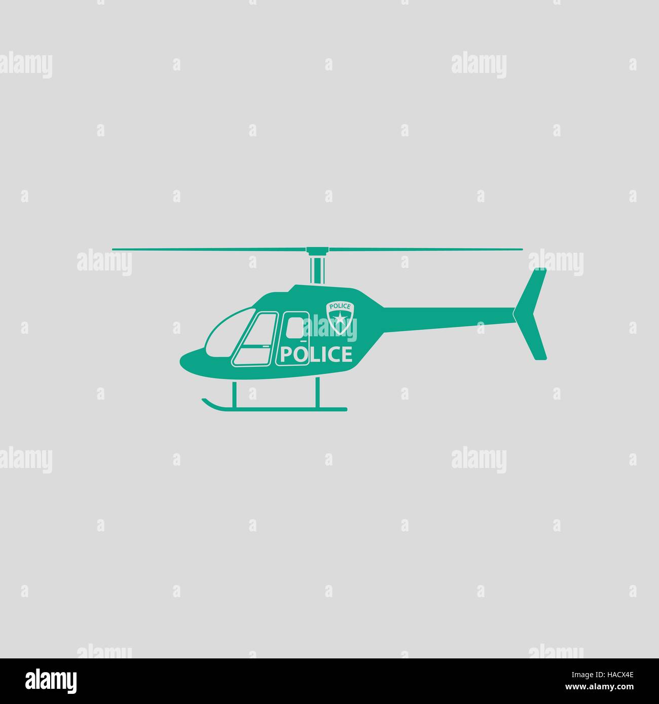 Police helicopter icon. Gray background with green. Vector illustration ...