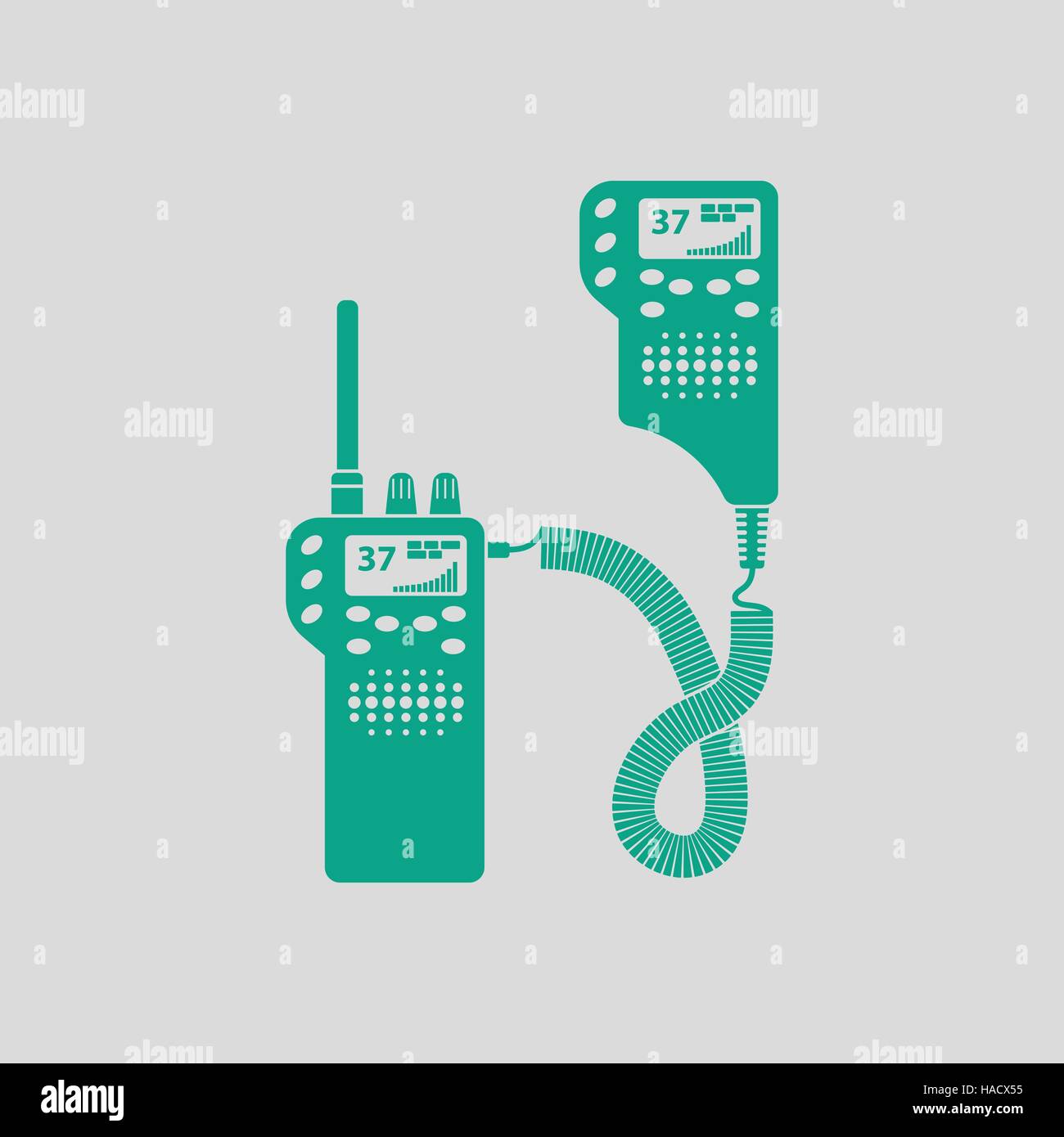 Police radio icon. Gray background with green. Vector illustration ...