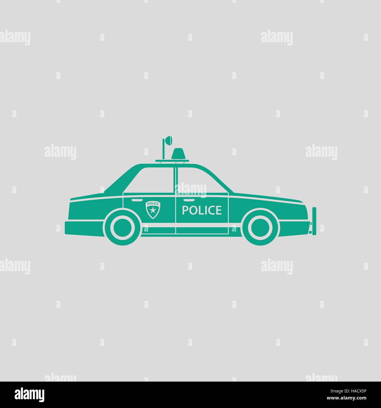 Police car icon. Gray background with green. Vector illustration Stock ...