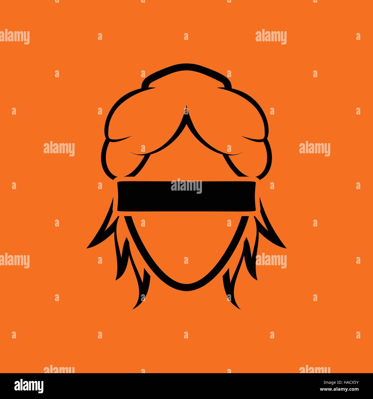 Femida head icon. Orange background with black. Vector illustration ...