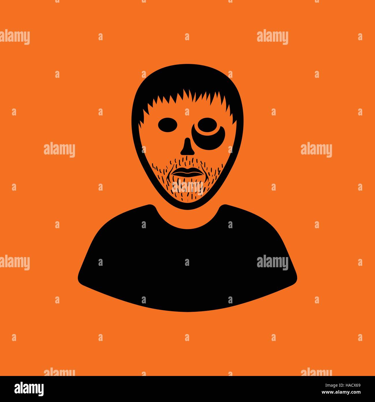 Criminal man icon. Orange background with black. Vector illustration ...