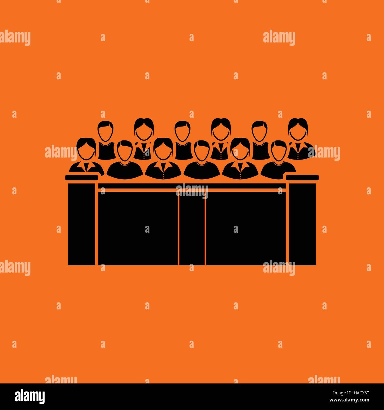 Jury icon. Orange background with black. Vector illustration Stock ...