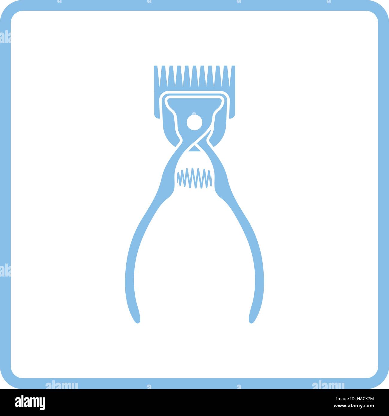 Pet cutting machine icon. Blue frame design. Vector illustration Stock ...