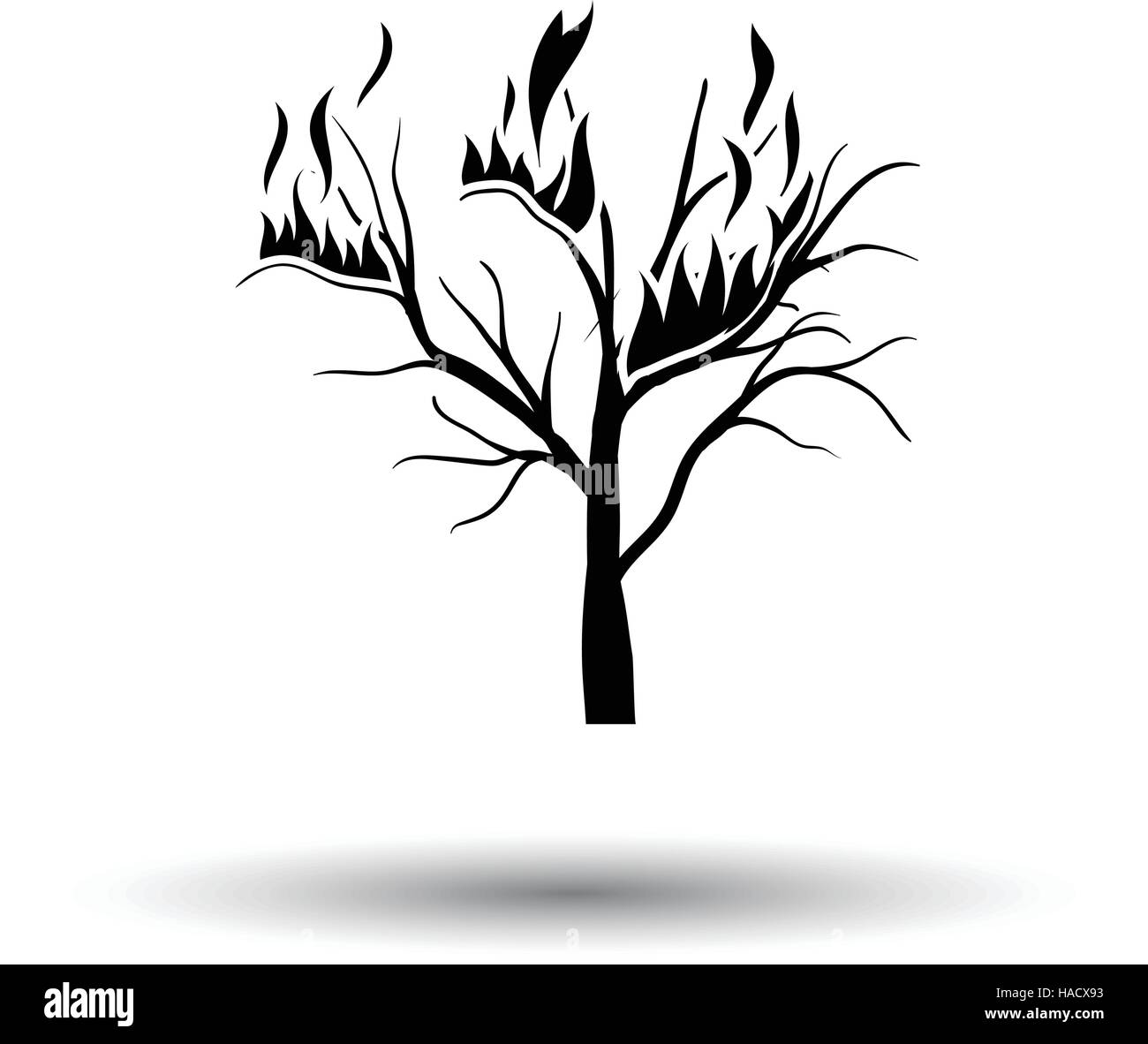 Wildfire icon. White background with shadow design. Vector illustration ...