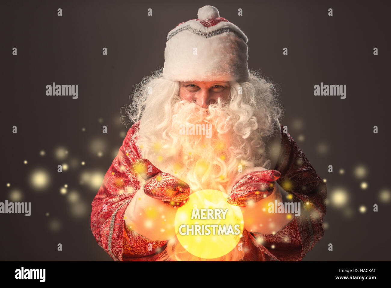 happy Santa Claus looking at camera Stock Photo - Alamy