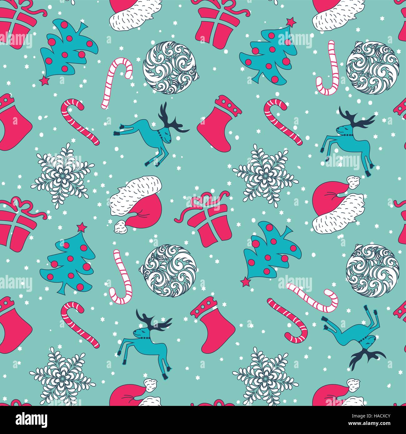 Abstract Cute Holiday Christmas Seamless Pattern Stock Vector Image ...