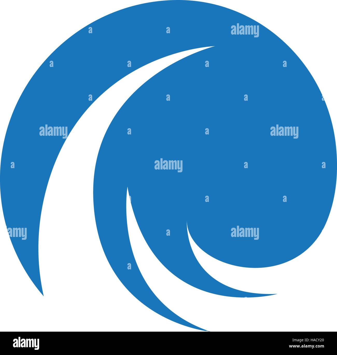 Vector Logo with yellow sun and blue sea waves. Vector logotype Stock ...