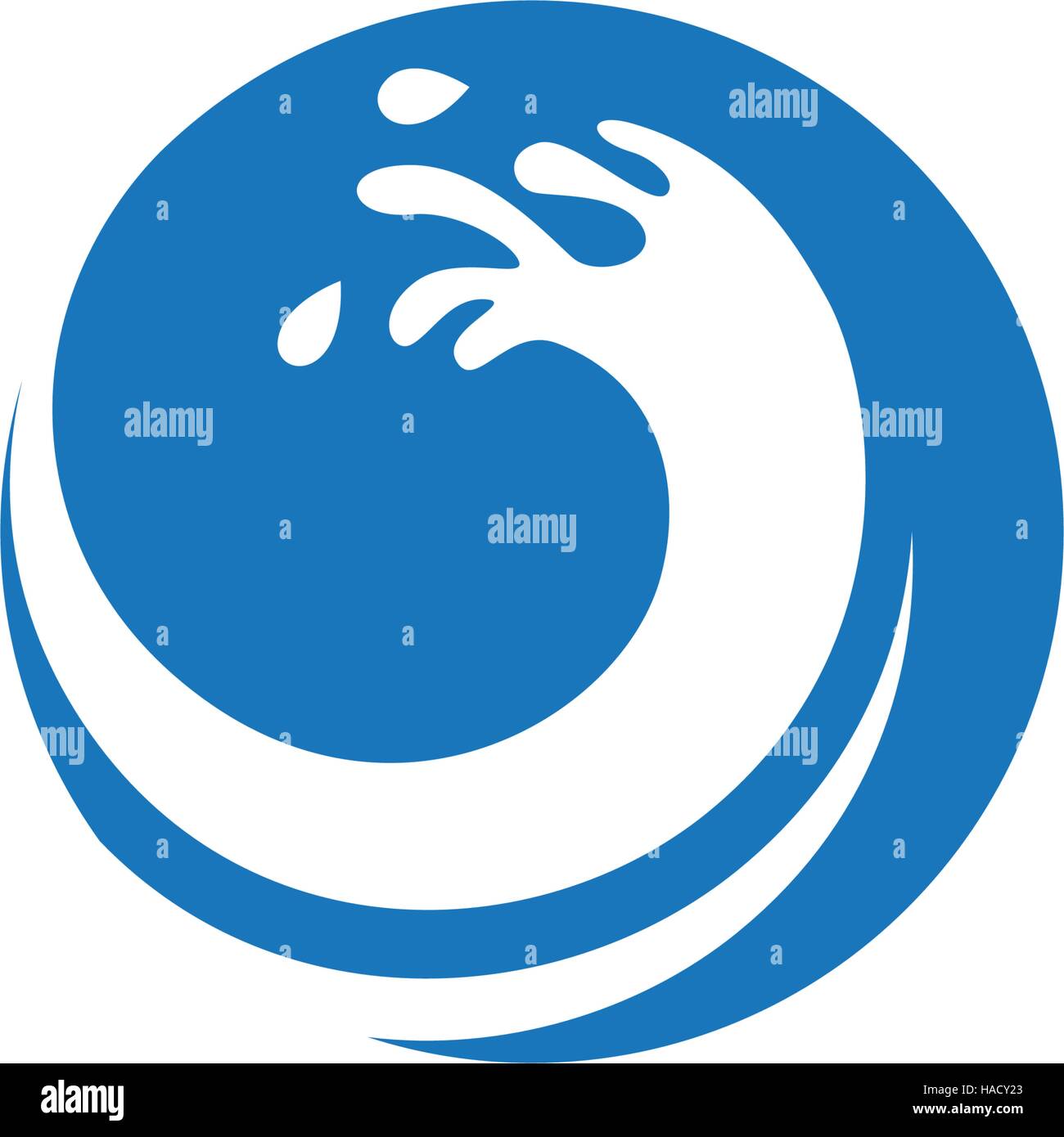 Vector Logo with yellow sun and blue sea waves. Vector logotype Stock ...