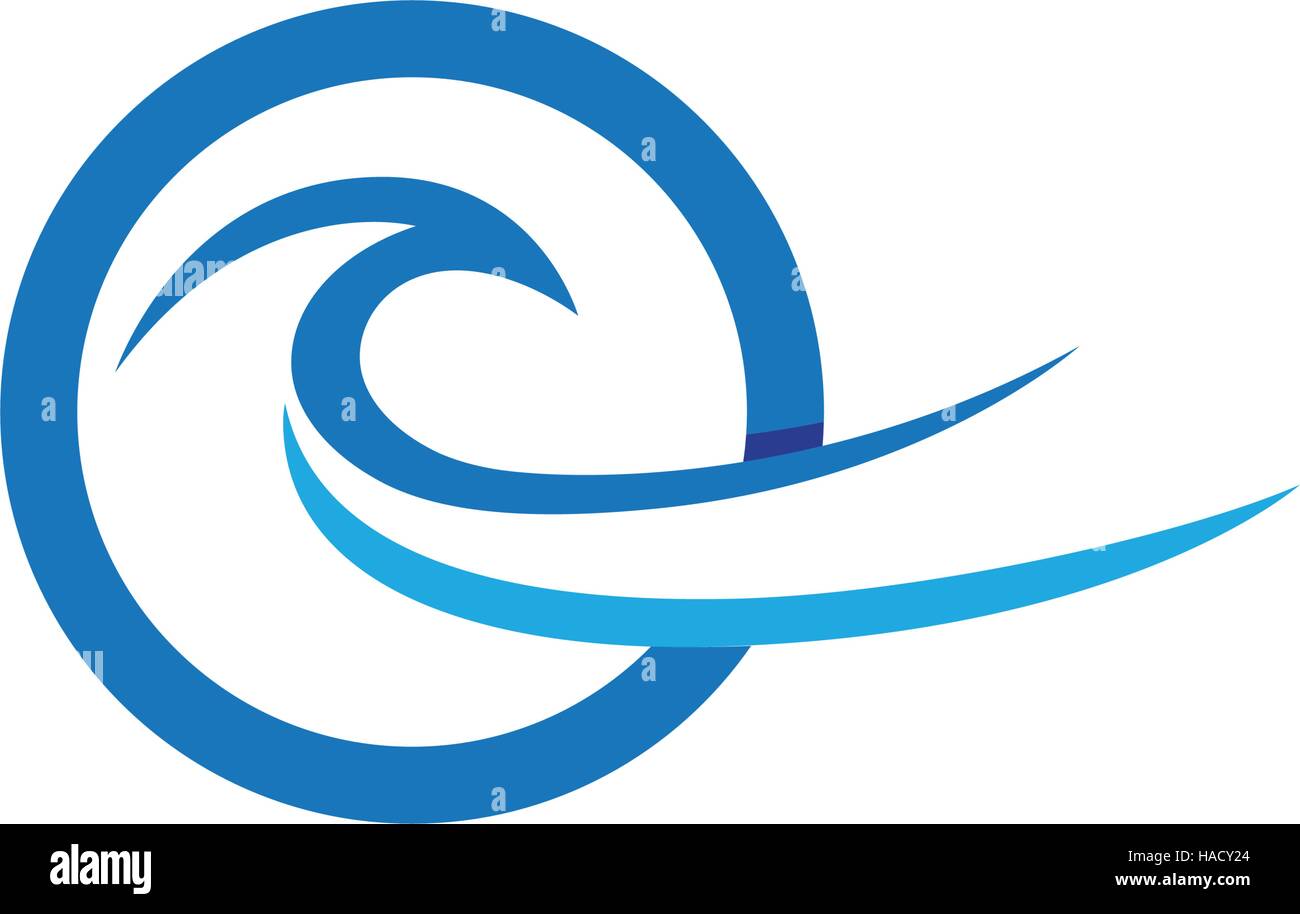 Vector Logo with yellow sun and blue sea waves. Vector logotype Stock ...