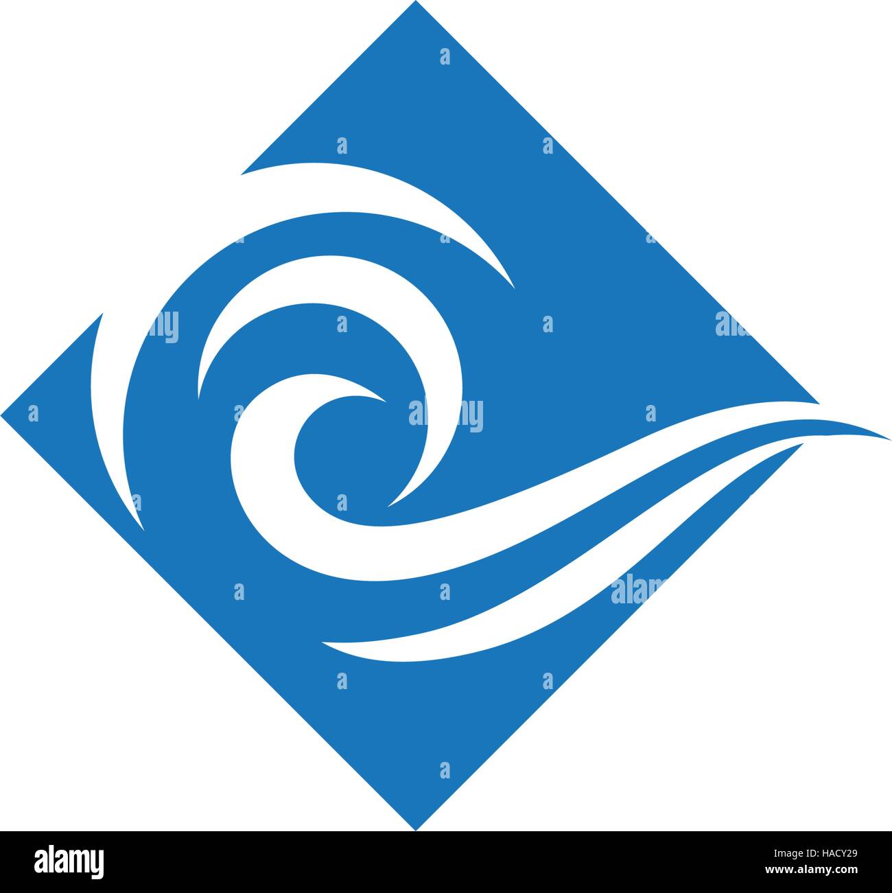 Vector Logo with yellow sun and blue sea waves. Vector logotype Stock ...