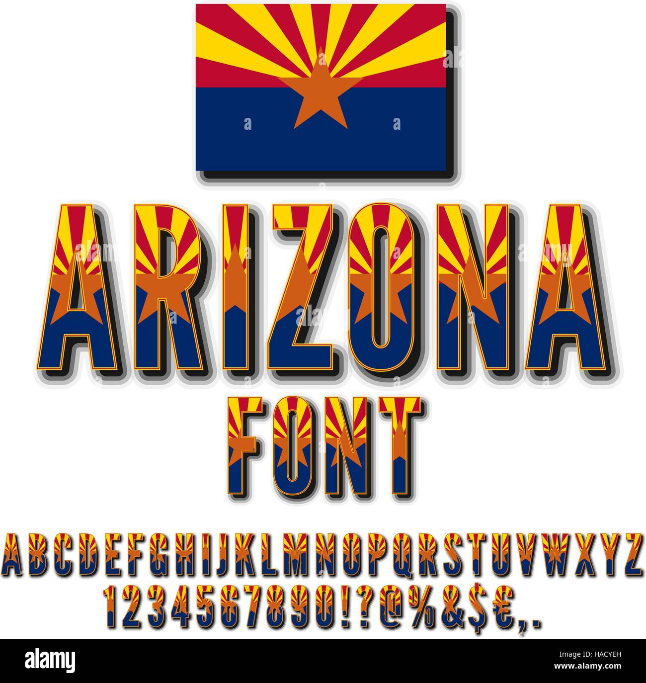 USA state font Stock Vector Image & Art - Alamy