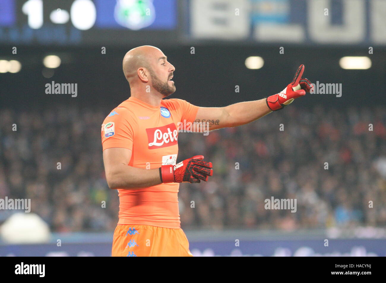 Naples, Italy. 28th Nov, 2016. Pepe Reina, goalkeeper (SSC Napoli ) in ...