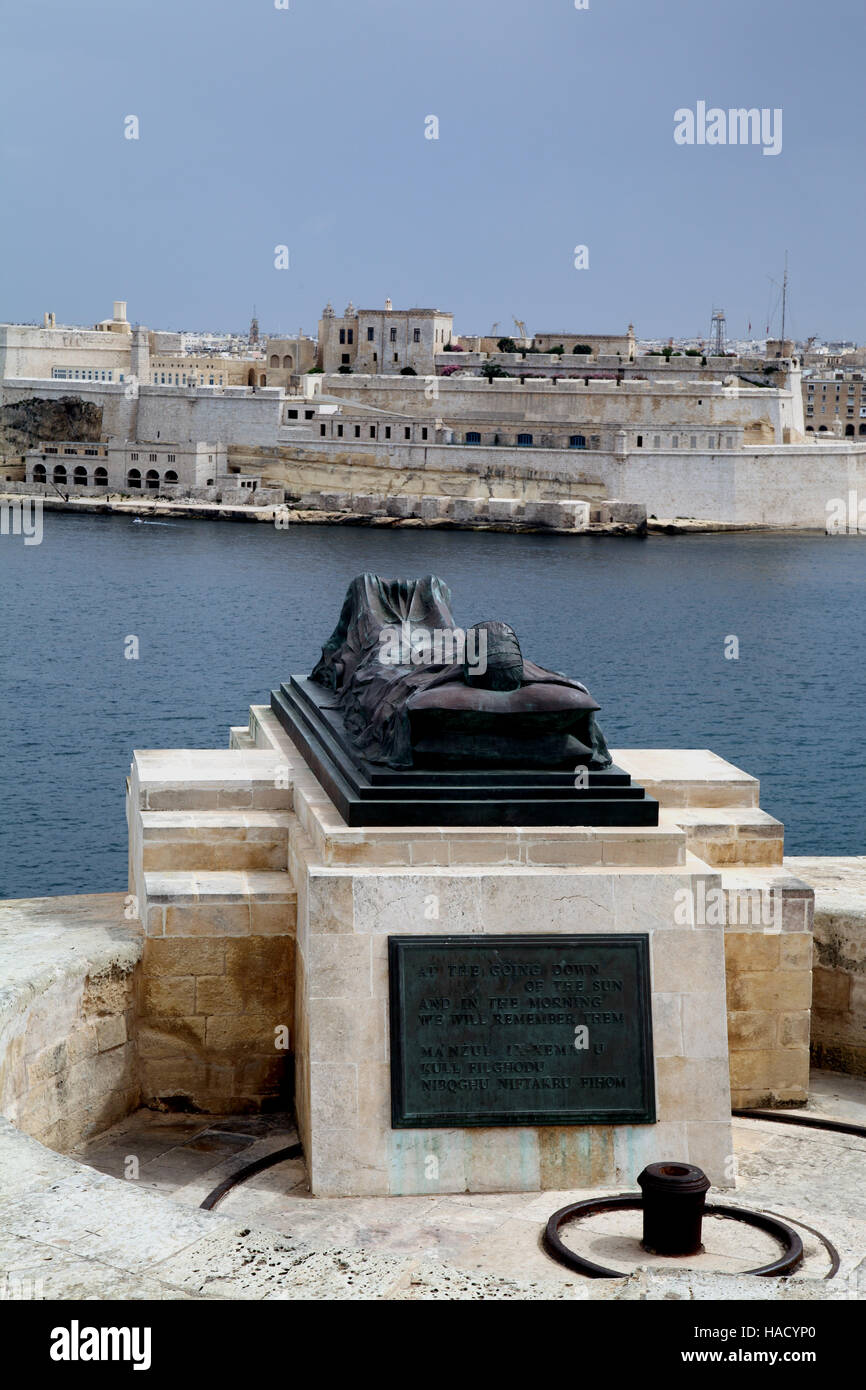 Siege Bell War Memorial Malta Valletta Grand Harbour Stock Photo - Alamy