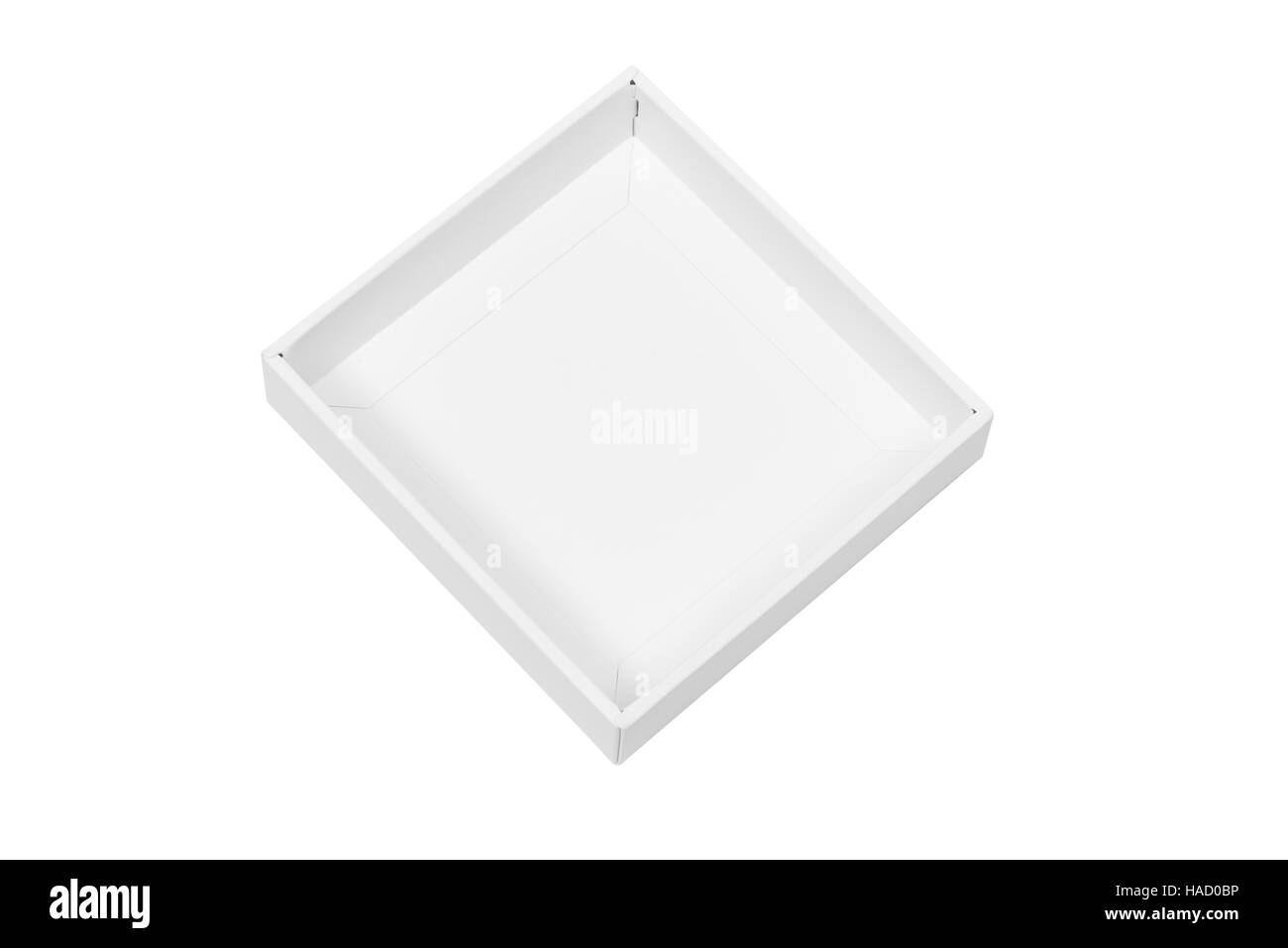 White tray or white paper package box isolated with soft shadow on ...