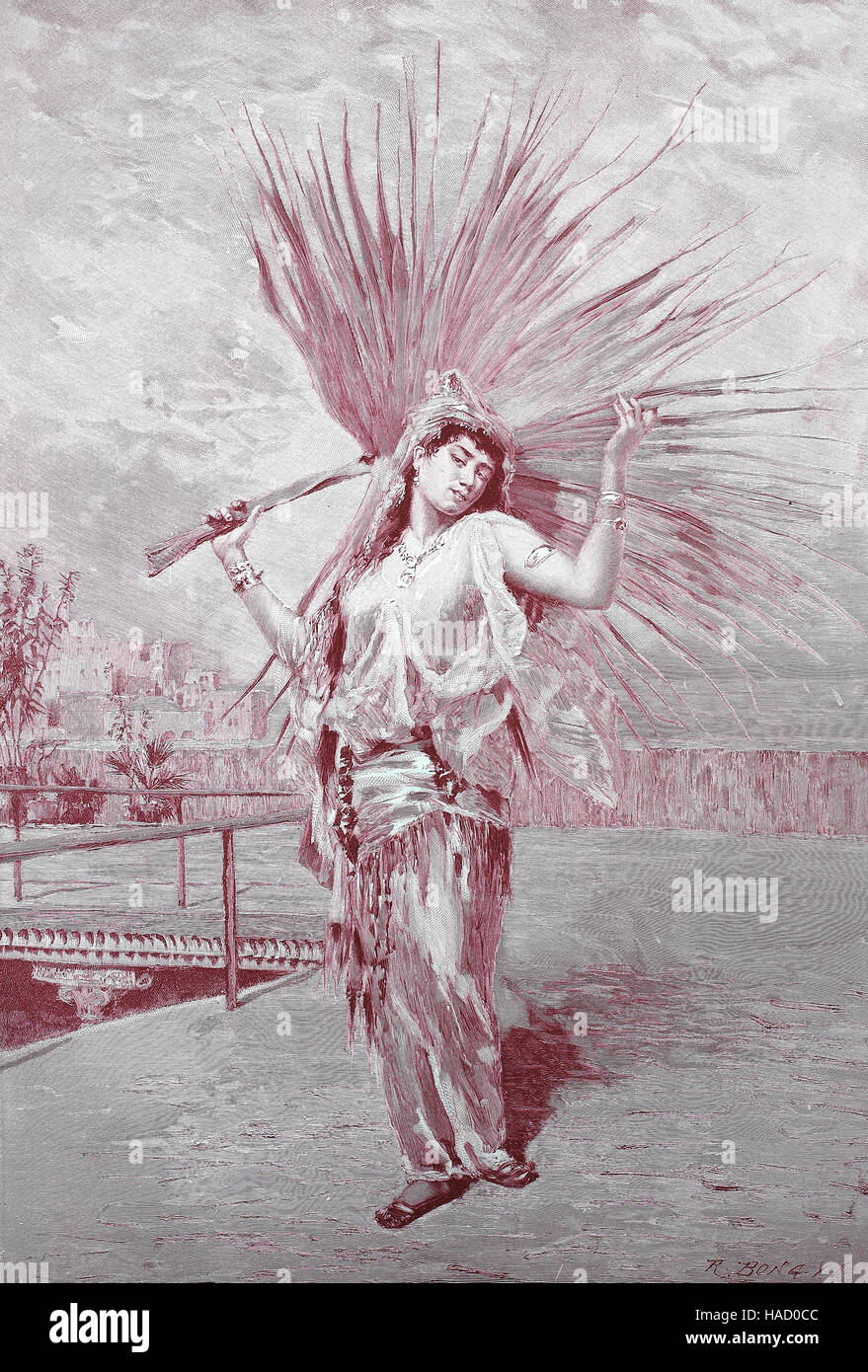 Woman from Morocco, illustration published in 1880 Stock Photo - Alamy