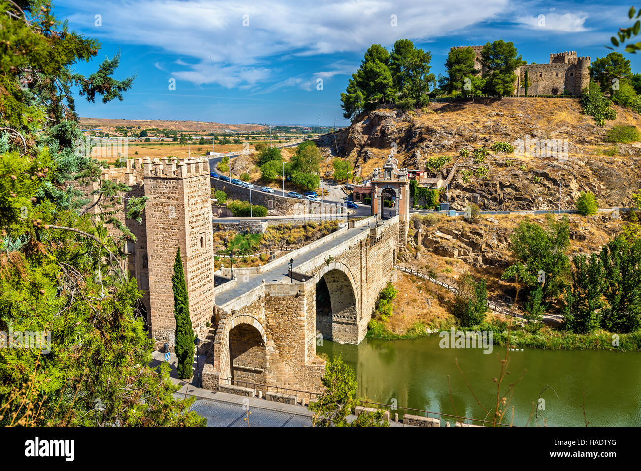 View of the Alcantara Bridge in Toledo, Spain Stock Photo - Alamy